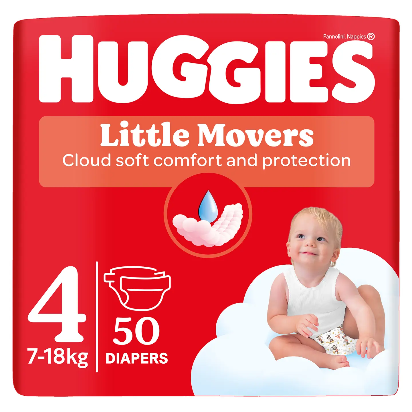 HUGGIES Little Movers Pelene za bebe, 7 - 18 kg, 50 kom