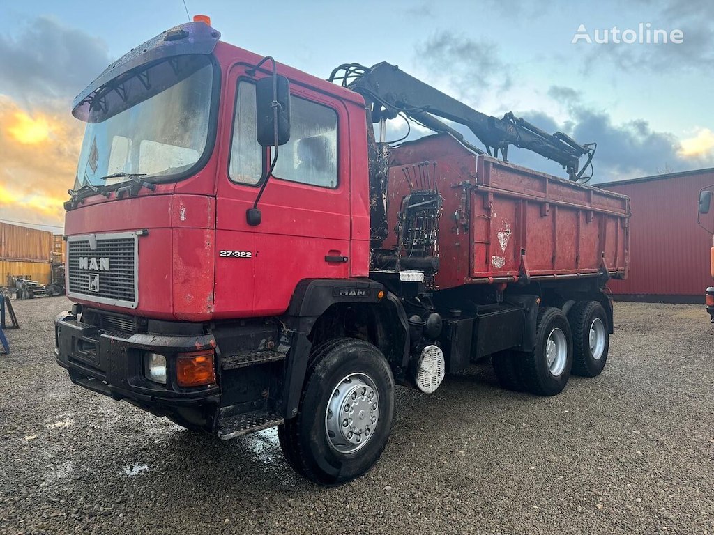 MAN 27.322 6x6 tipper / crane + grab full steel kiper