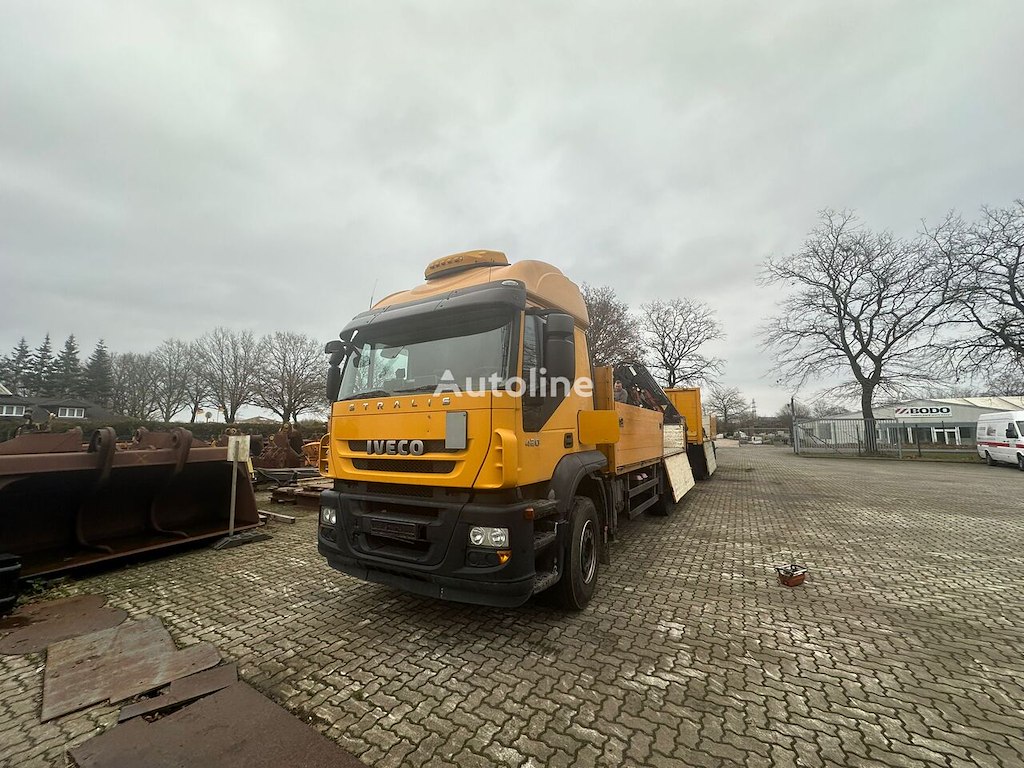 IVECO MAGIRUS STRALIS 420 LKW 6x2 kamion s ravnom platformom + prikolica sa ravnom platformom