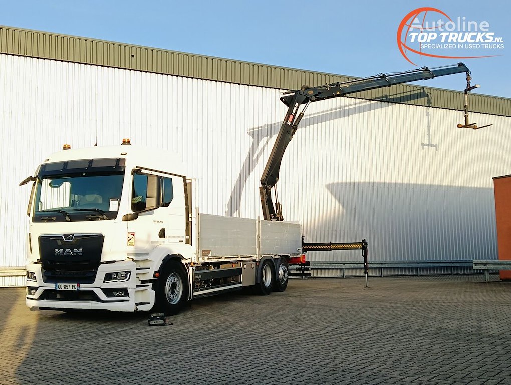 MAN TGS 26.470 6x2 HIAB 23TM Kraan, Crane, Kran, Grue - Retarder - R kamion s ravnom platformom