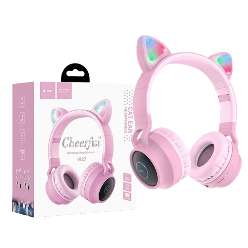 hoco. Bežične stereo slušalice, Bluetooth v5.0, 300mAh - W27 Cat Ear Pink