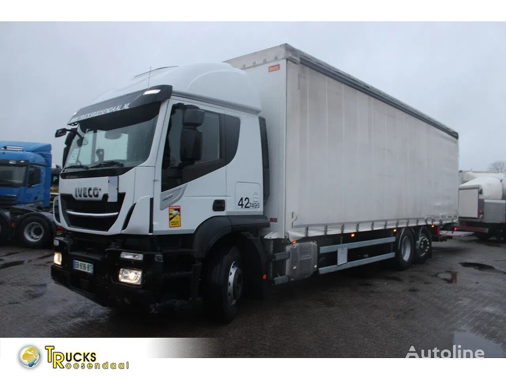 IVECO Stralis 420 + 6X2 + STEERING + EURO 6 + LIFT kamion sa klizna zavesa cerada