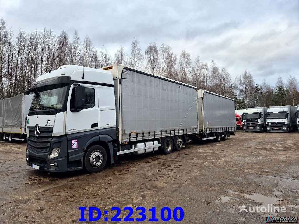 Mercedes-Benz Actros 2542 6x2 Euro6 kamion sa klizna zavesa cerada + prikolica sa kliznom ceradom