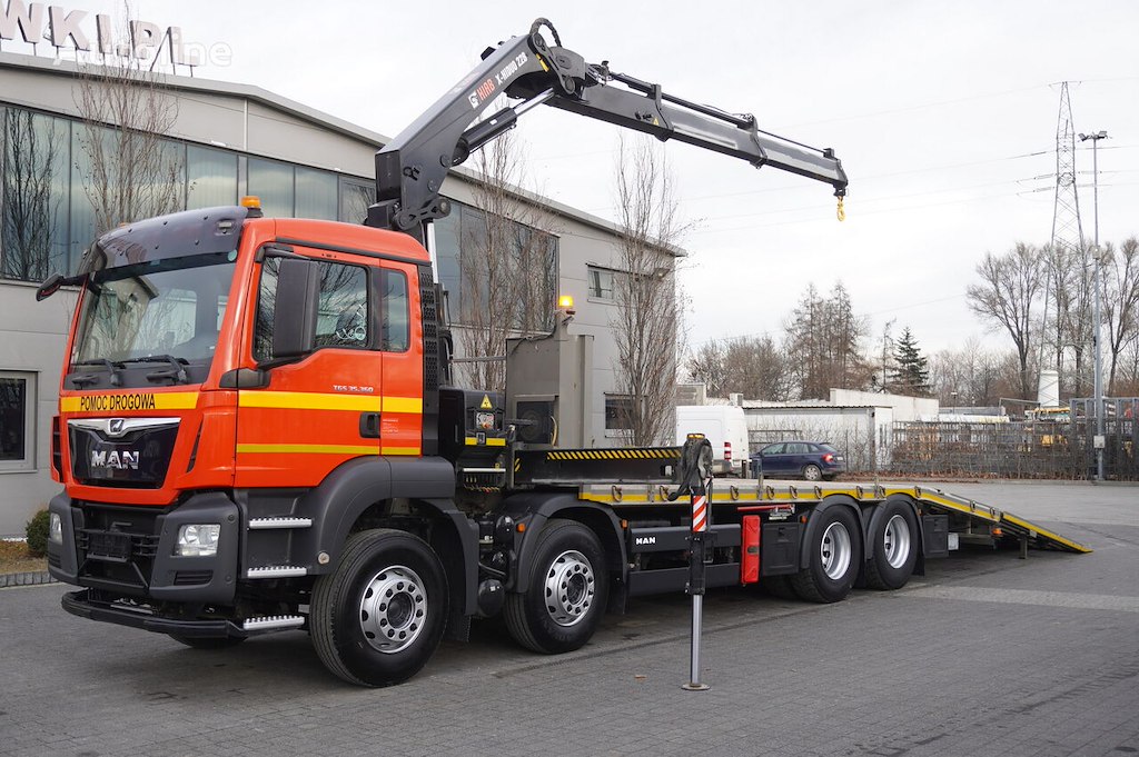 MAN TGS 35.360 E6 8×2 / HDS HIAB X-HIDUO 228 E-2 / Tow truck / 280 M šlep auto