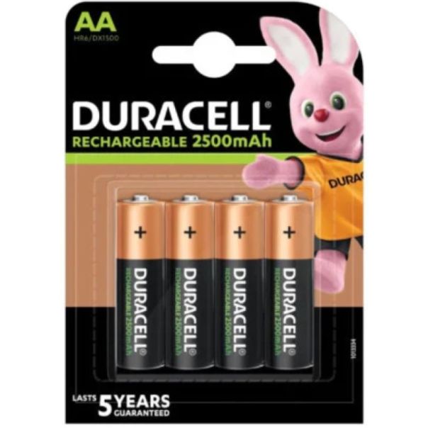 DURACELL Punjiva baterija AA 2500mAh R6 MN1500, NiMH, 4 kom (cena po komadu)