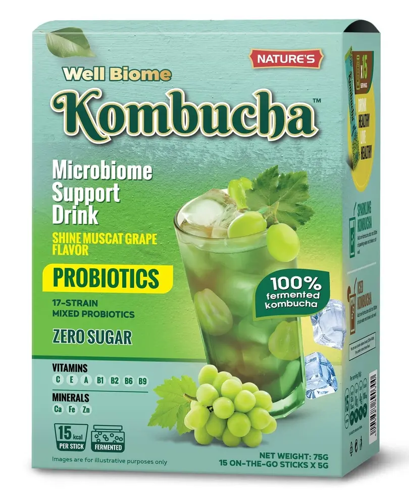 NATURE'S Napitak Well Biome Kombuha Muskat grožđe, 15 kesica, 75 gr