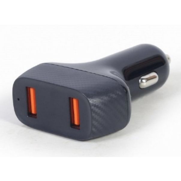 GEMBIRD Brzi auto punjač 2xUSB TA-U2QC3-CAR-01 QC3.0, 36W, crna