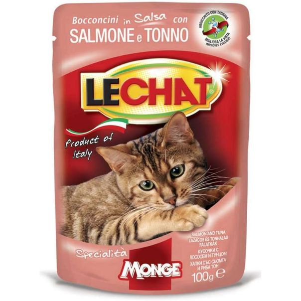 LECHAT Sos za mačke Tuna i losos 100g