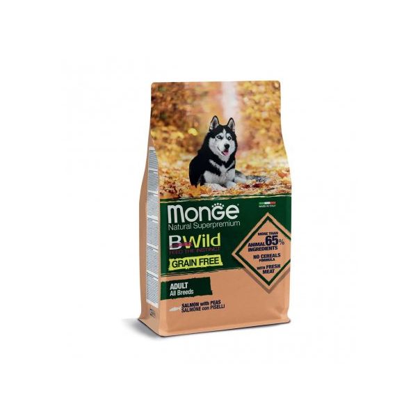 MONGE Hrana za pse BWild Grain Free Adult losos i grašak 12kg