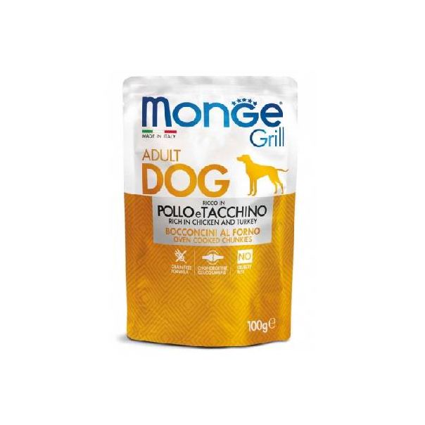 MONGE Hrana za pse Grill sos piletina i ćuretina 100g