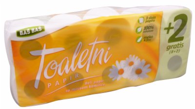 TOALETNI PAPIR 3SL KAMILICA BAŠ BAŠ 8+2 GRATIS
TOALETNI PAPIR 3SL KAMILICA BAŠ BAŠ 8+2 GRATIS