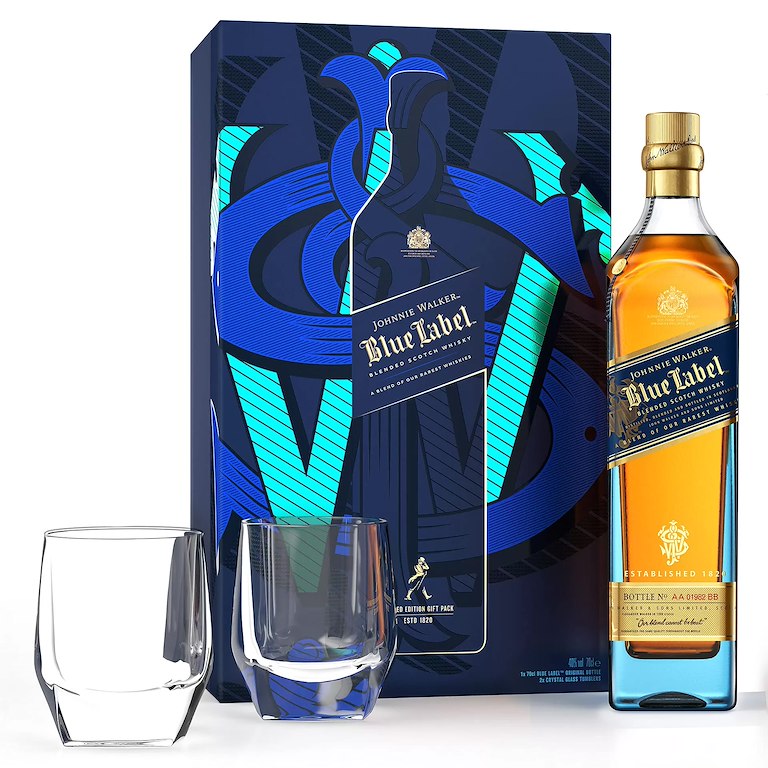 Johnnie Walker Blue Label + 2 čaše 0.70