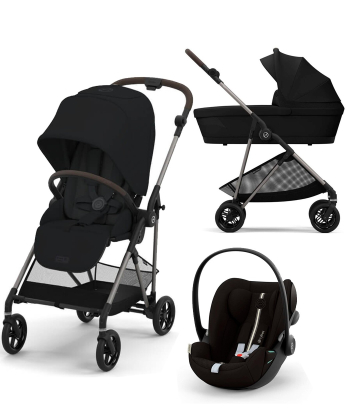 Cybex Melio Magic Black kolica 3 u 1 sa auto sedištem Cloud G I-size - Moon Black