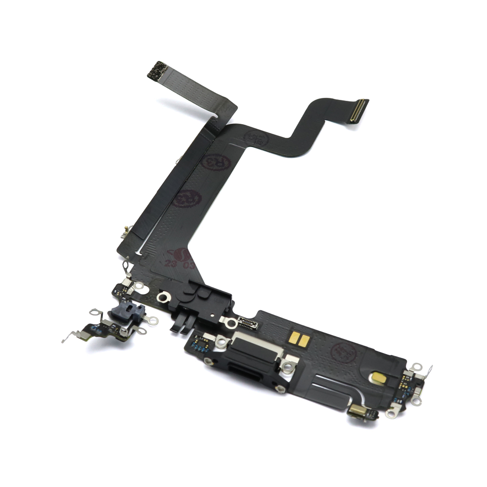 Flet kabl za Iphone 14 Pro Max + konektor punjenja BLACK (MS)