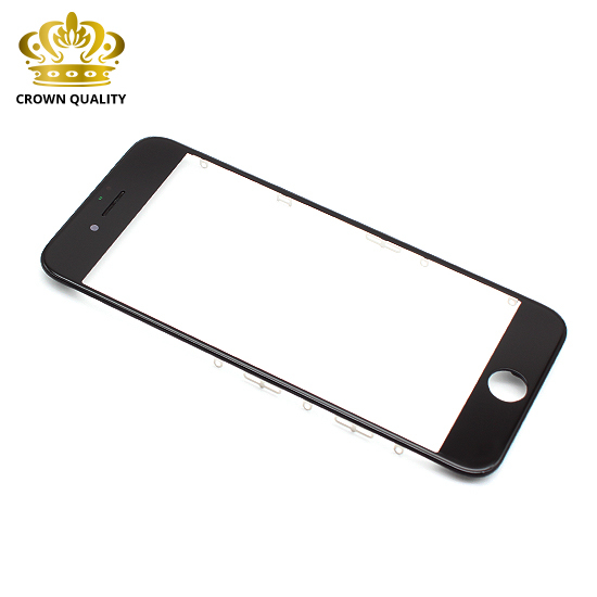 Staklo touchscreen-a za Iphone 7 + frame + OCA stiker (Crown Quality) black (MS)