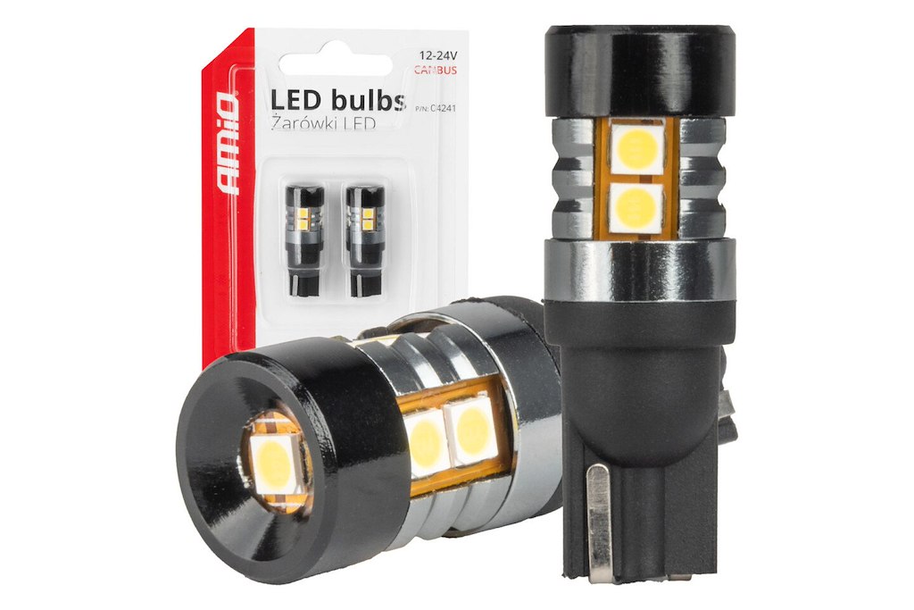 CANBUS LED sijalice T10 V5V 9 SMD 3030 Bela 12V 24V AMIO-04241 Bestseler