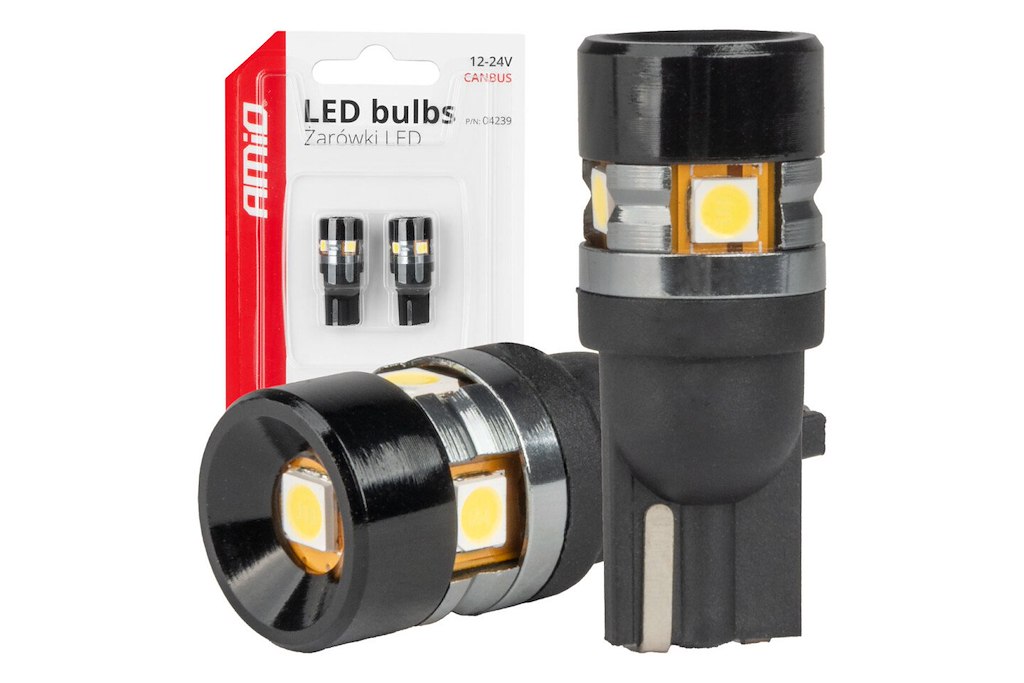 CANBUS LED sijalice T10 V5V 5SMD 3030 bela 12V 24V AMIO-04239 Jedinstvena ponuda