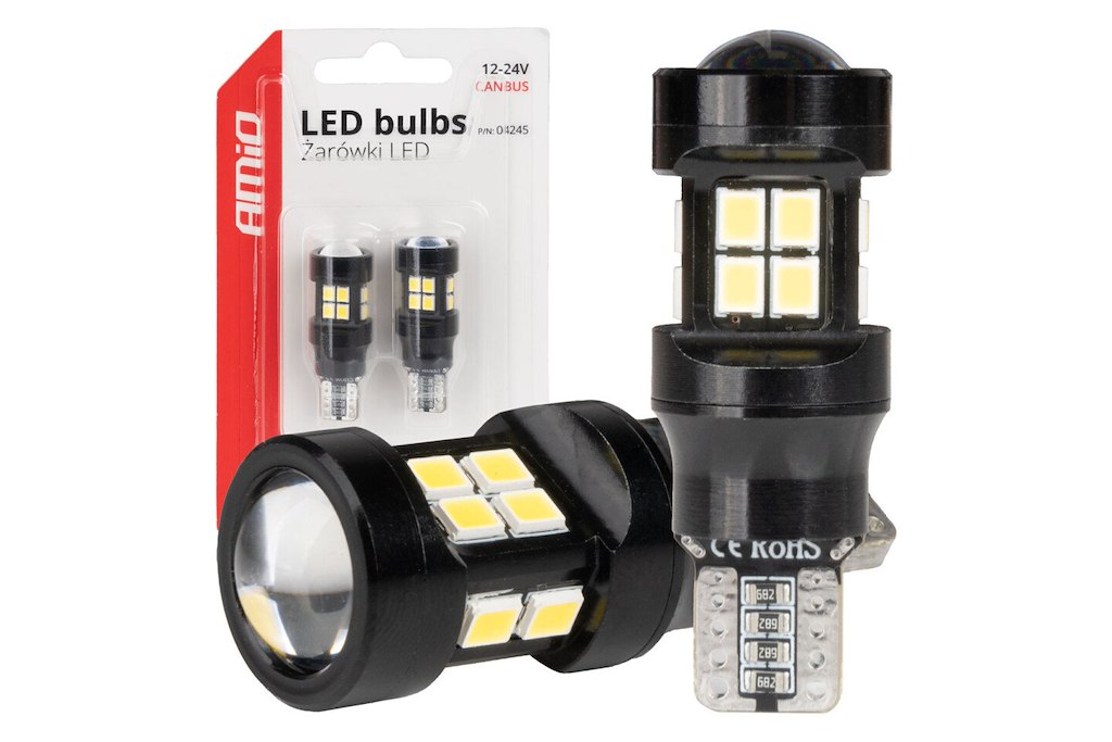 LED CANBUS sijalice T15 V16V 15SMD 2835 Bela 12V 24V AMIO-04245 Proizvod nedelje