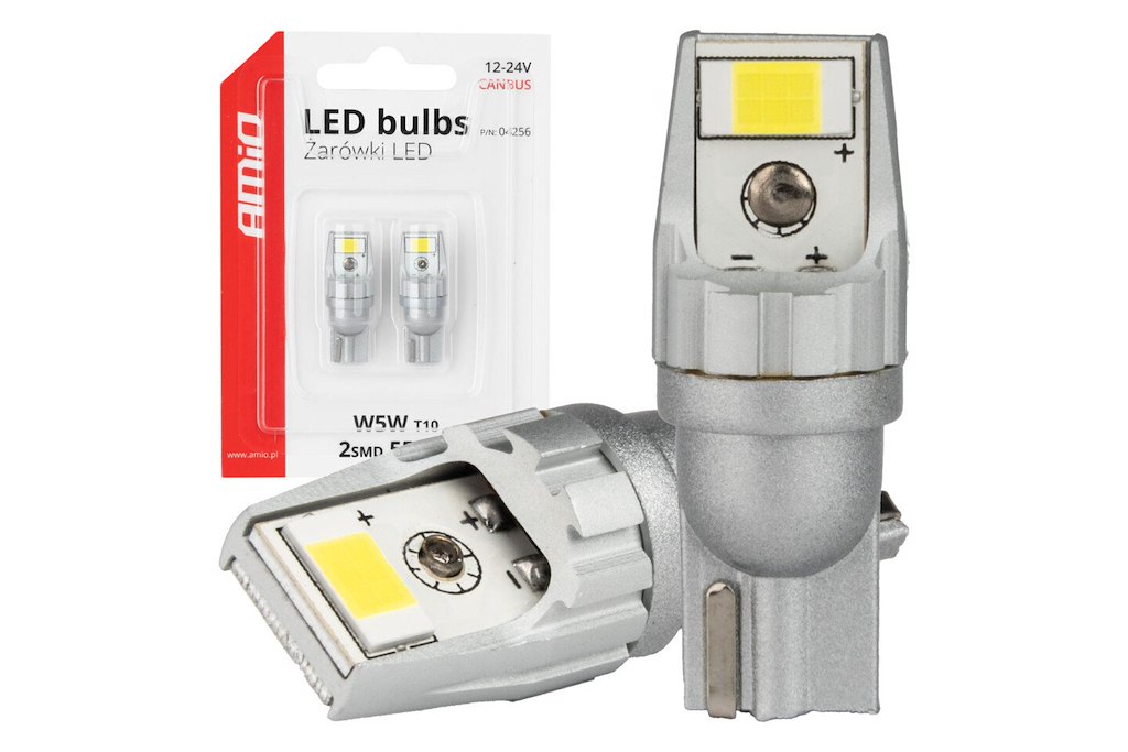 LED CANBUS sijalice T10 V5V 2SMD 3570 Bela 12V 24V AMIO-04256 Bestseler