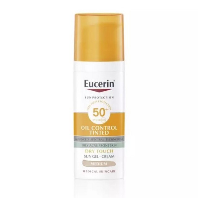 EUCERIN OIL CONTROL TONIRANI GEL-KREM ZA ZAŠTITU KOŽE OD SUNCA SPF 50+ TAMNA - Preparat za masnu kožu