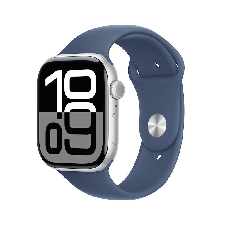 Apple Watch S10 GPS (MWWM3QV/A) 46mm M/L Silver with Denim Sport Band pametni sat