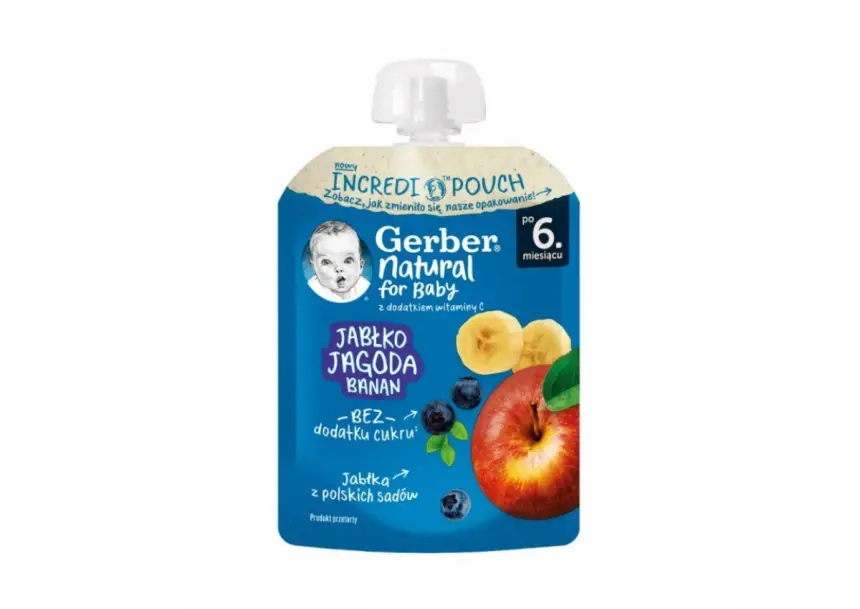 GERBER POUCH JABUKA, BOROVNICA, BANANA 80G