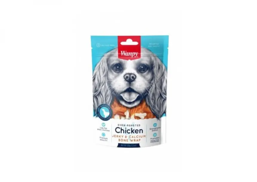 Wanpy Chicken Jerky & Calcium Bone Wrap 100g