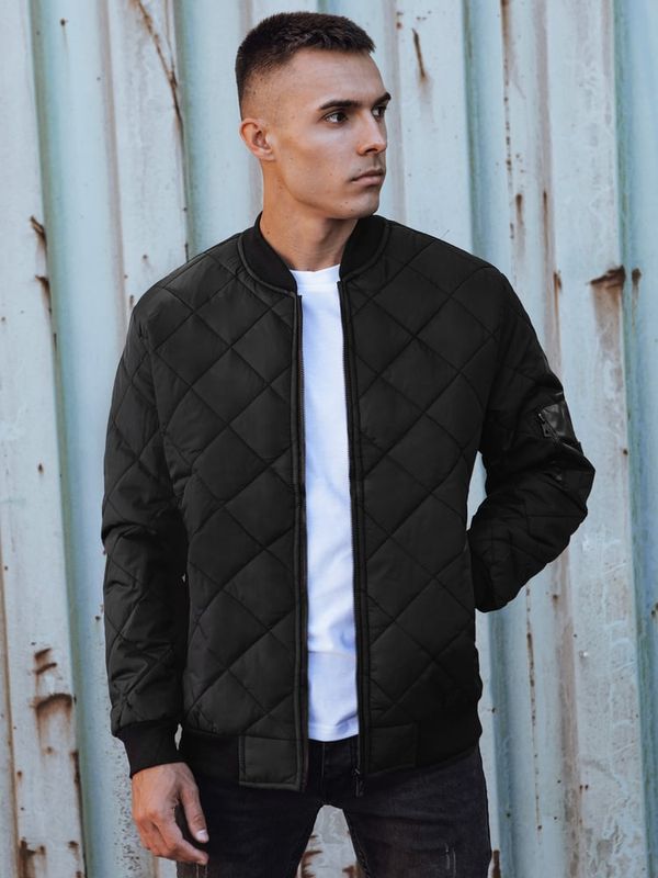 DSTREET KURTKA MĘSKA PIKOWANA BOMBER JACKET CZARNA