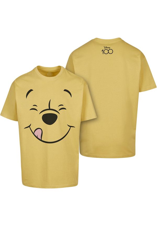 DISNEY 100 WINNIE THE POOH FACE OVERSIZE MEN'S T-SHIRT YELLOW