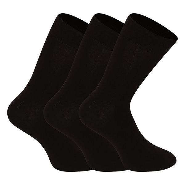3PACK NEDETO HIGH BAMBOO BLACK SOCKS