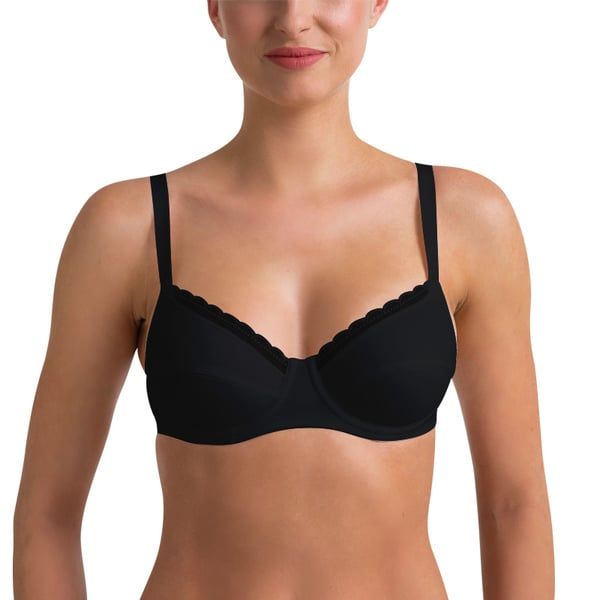 BELLINDA SUPPORT BRA - BONE-IN BRA FOR MAXIMUM SUPPORT - BLACK