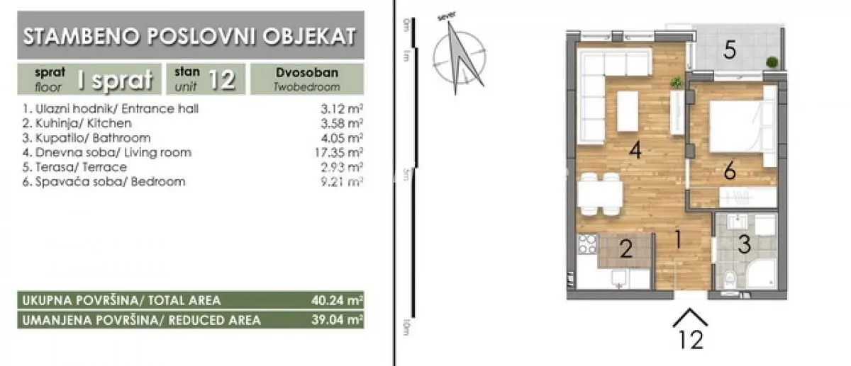 Prodaja, dvosoban stan, 40m2, Telep, Novi Sad, Novi Sad