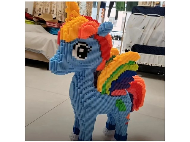 Jednorog 3D slagalica kao Lego kockice NOVO puzzle