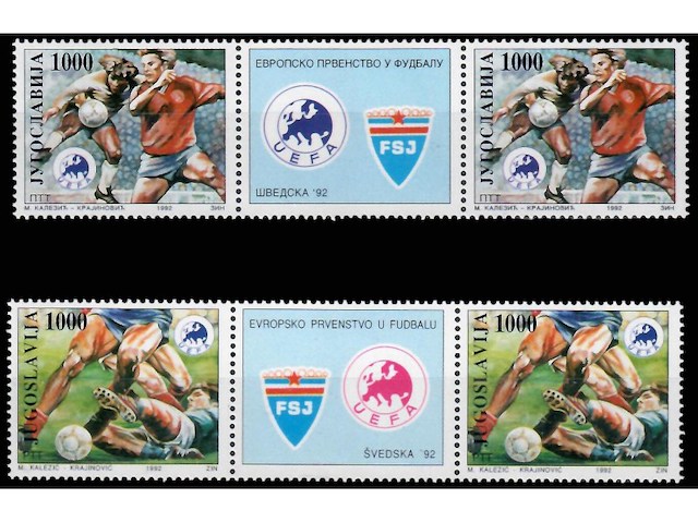 BA-EVROPSKO PRVENSTVO U FUDBALU 1992 NIZ SA VINJETOM
