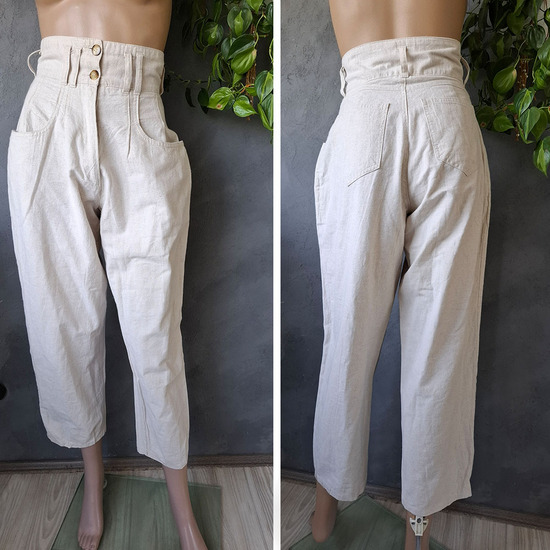 Vintage pantalone pamuk/lan struk 31,5 cm