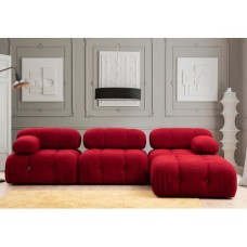 Atelier del Sofa Ugaona garnitura Bubble Corner ( L1 O1 1R Puf) Red