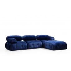 Atelier del Sofa Ugaona garnitura Bubble Velvet Blue L1 O1 1R PUF