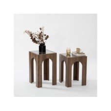 HANAH HOME Set stolova Seine 2 Transparent Walnut