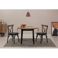 HANAH HOME Trpezarijski sto i stolice Oliver Black Walnut