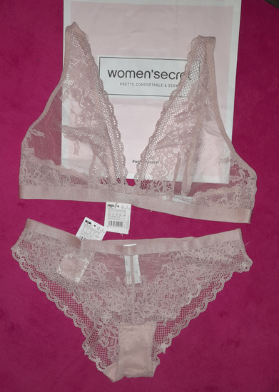 WS puder roze sexy bralette cipka 80B/M NOVO!%