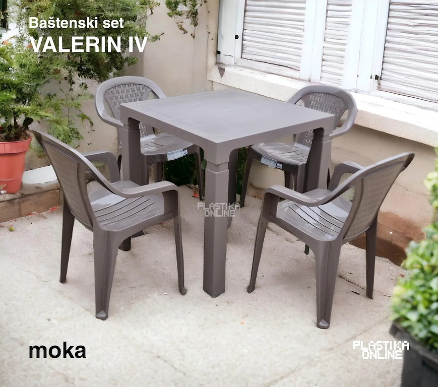 Baštenski set VALERIN IV (sto Orfeo 80x80cm i 4 stolice Valerija)