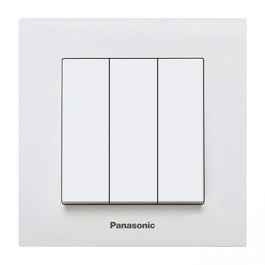 Prekidač običan trostruki beli Karre Plus Panasonic
