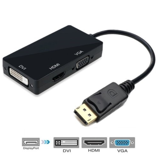 Adapter DisplayPort-a na HDMI VGA DVI 3u1 DHV-59