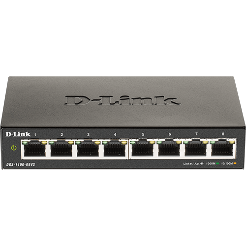 D-Link DGS-1100-08V2 - 8 Port Gigabit Smart Managed Switch