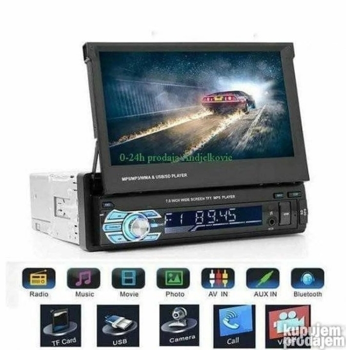 Multimedija 1DIN Mp5 + Screen Mirror 7inch HD