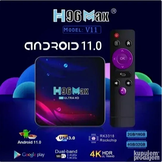 H96MAX Android Set Top BOX Android 10, 4gb/32gb