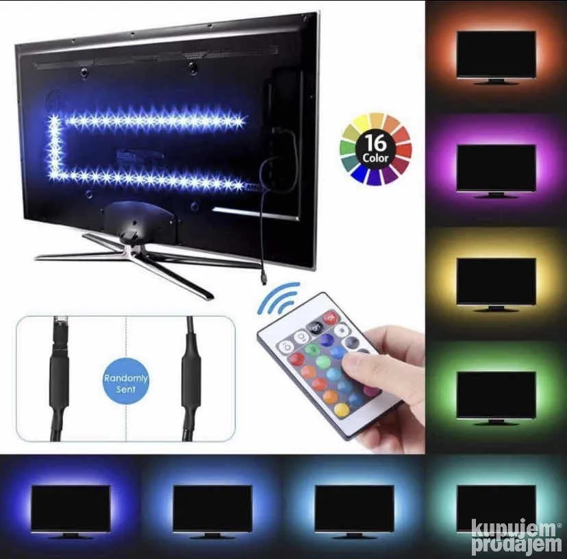 Led traka RGB 5m usb TV dioda