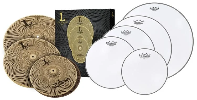 Zildjian LV468RH Specijalno Izdanje L80 Low Volume Činela Paket sa Remo Silentstroke opnama