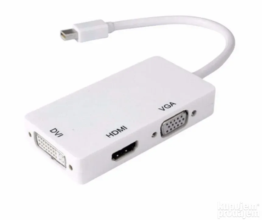 3-In-1 Mini Display Port to DVI +VGA +HDMI Adapter for MacBo