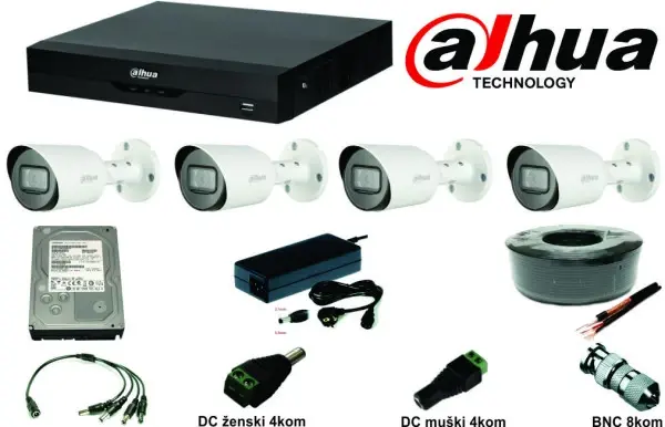 Dahua SET-01 * 4 kamere + DVR, FULL HD, 2TB